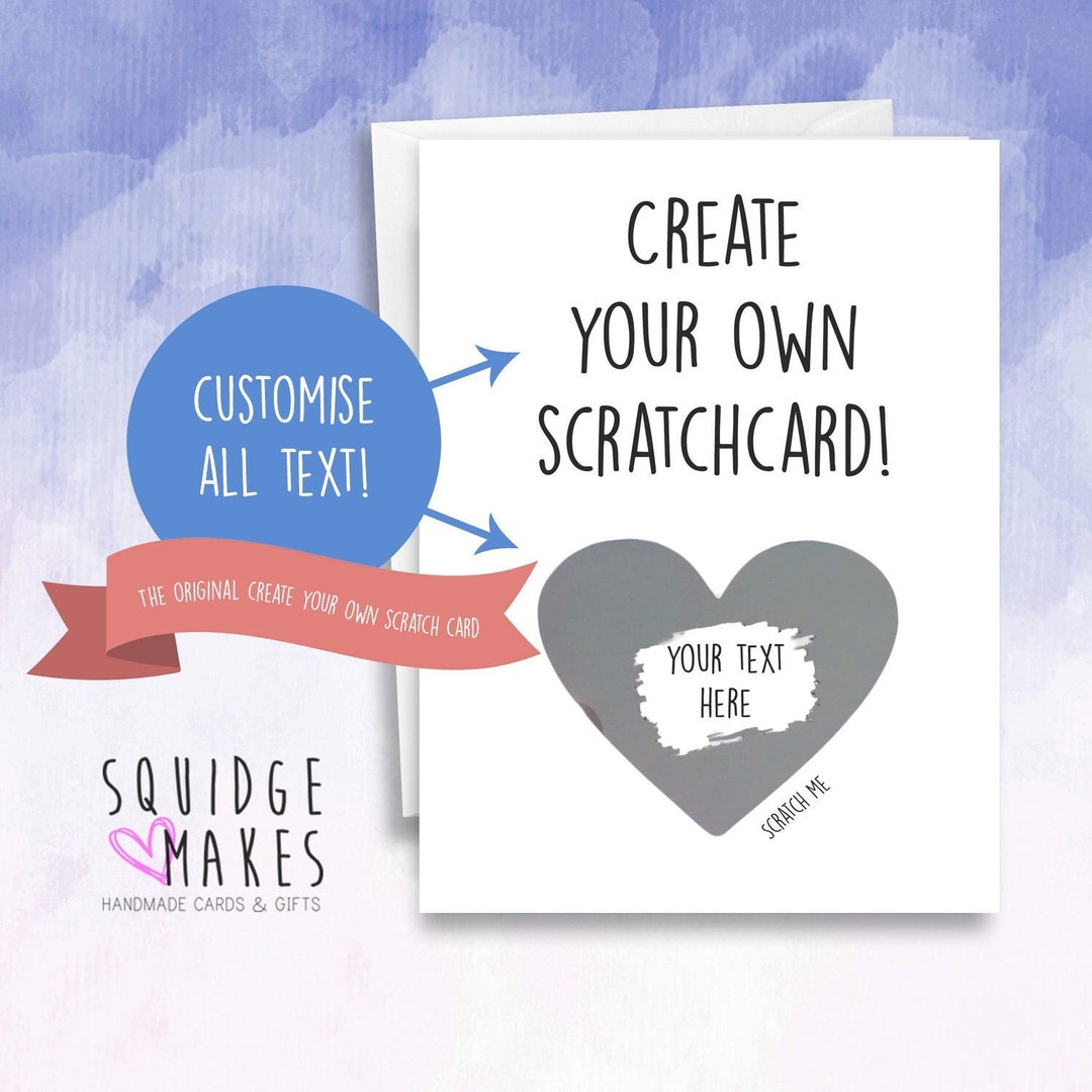 Create Your Own Card Personalised Scratch Card Custom - Etsy UK