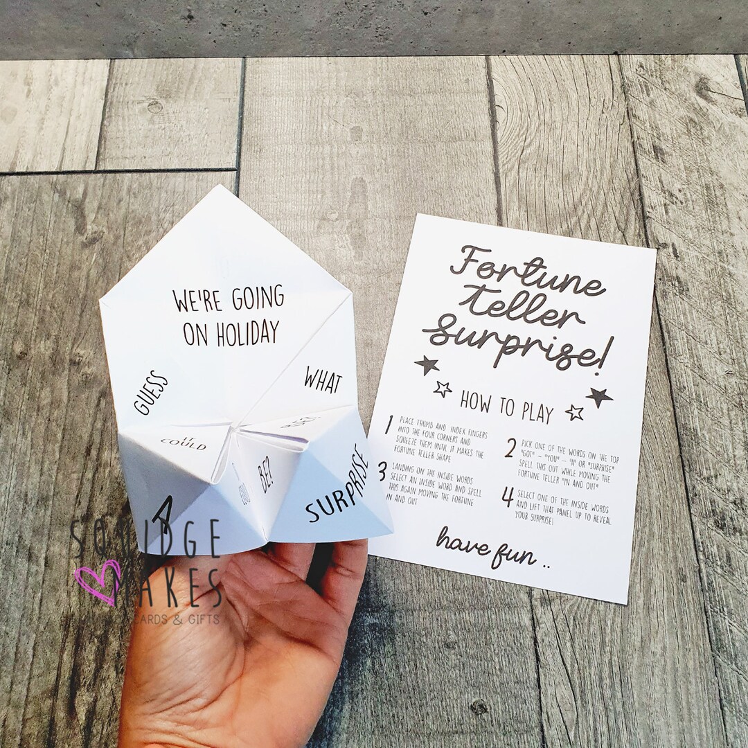 Personalised Fortune Teller Surprise Card Cootie Catcher Guess What We ...