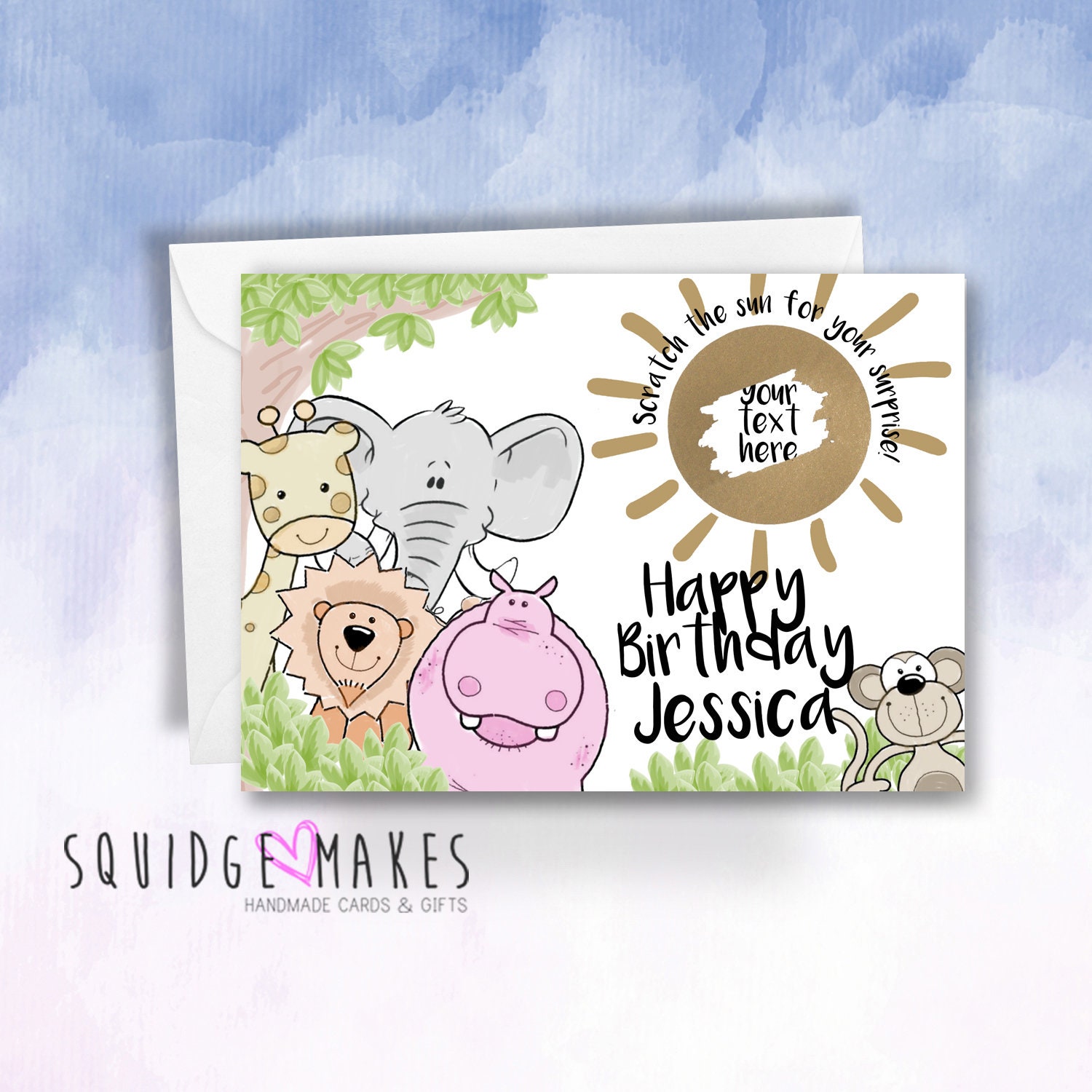 Personalised Zoo Birthday Scratch off Card Reveal Surprise - Etsy UK