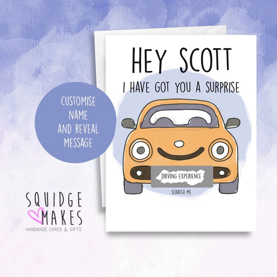 Personalised Driving Experience Scratch off Surprise Racing Ticket Card ...