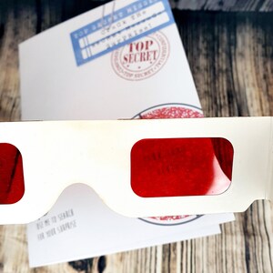 Surprise Message Reveal Glasses Card Personalised Reveal 3d Glasses ...