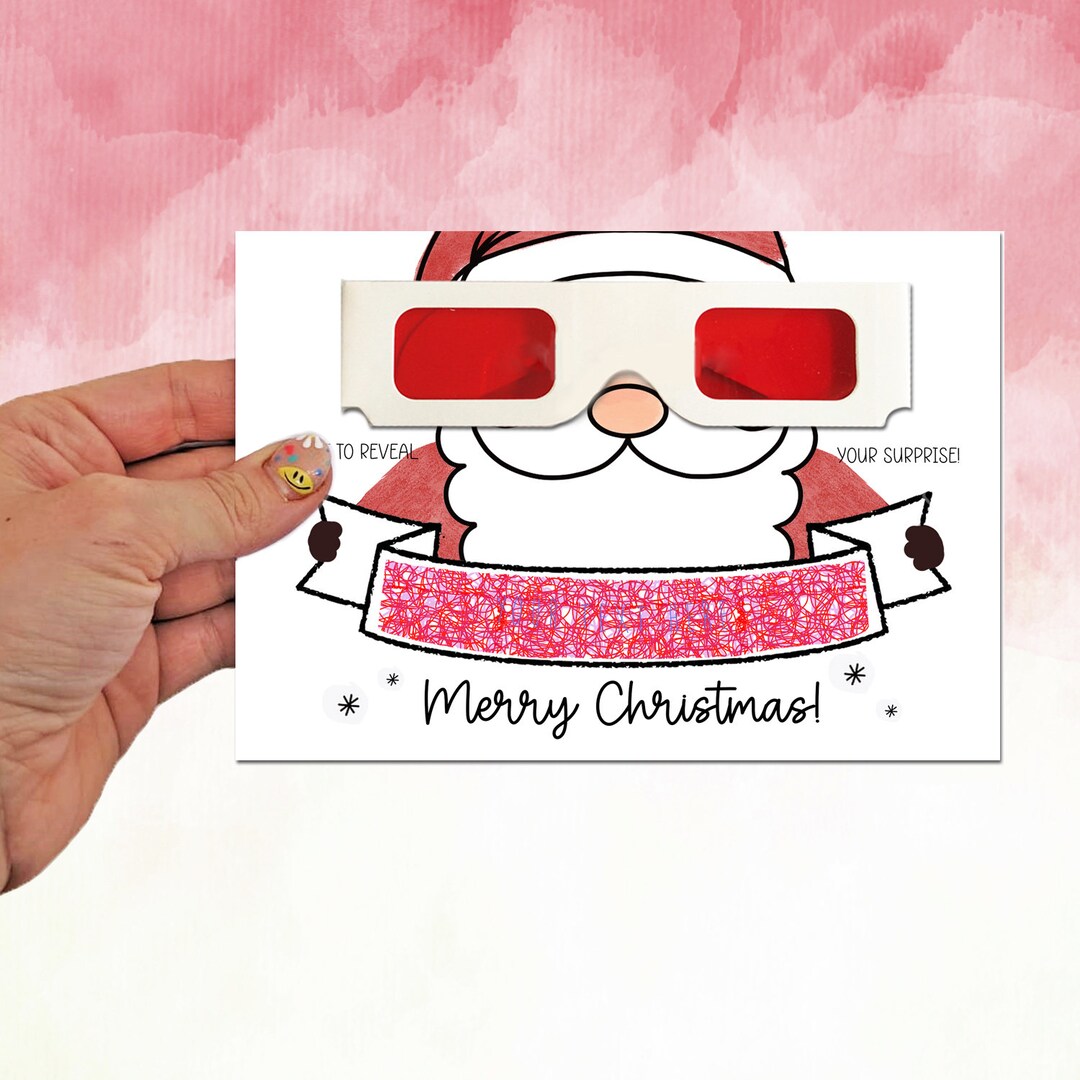 Christmas Surprise Message Reveal Glasses Card Personalised Reveal ...