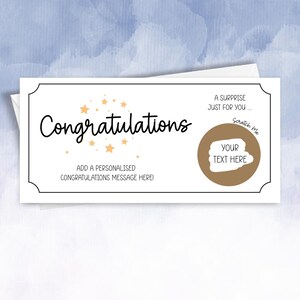 Personalized Congratulations Scratch off Card, Surprise Reveal - Etsy UK