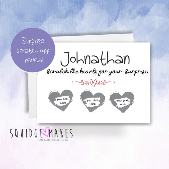 Personalised Scratch off Reveal Card Guess What Scratch to - Etsy UK