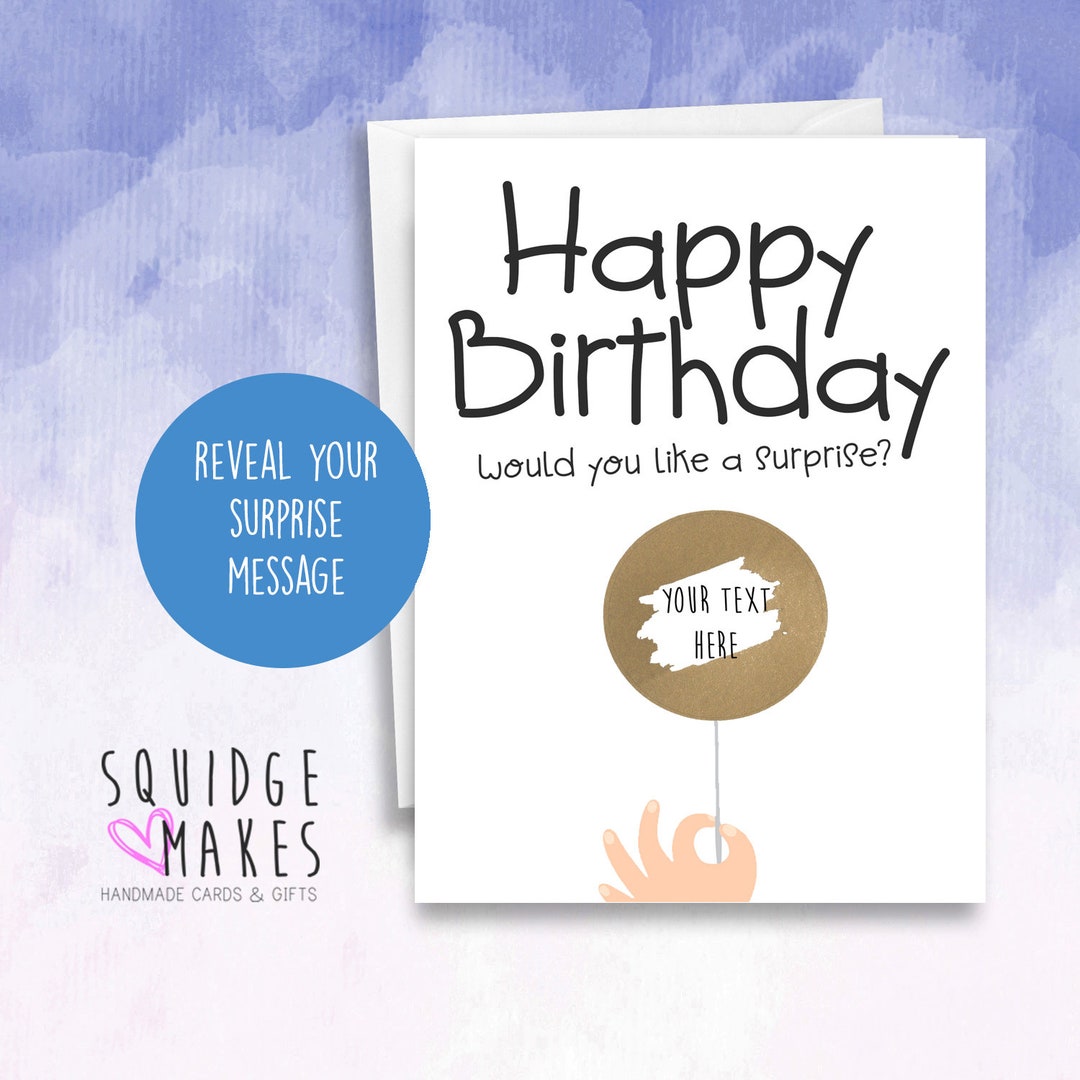 Personalised Birthday Scratch off Card Gift Reveal Surprise - Etsy