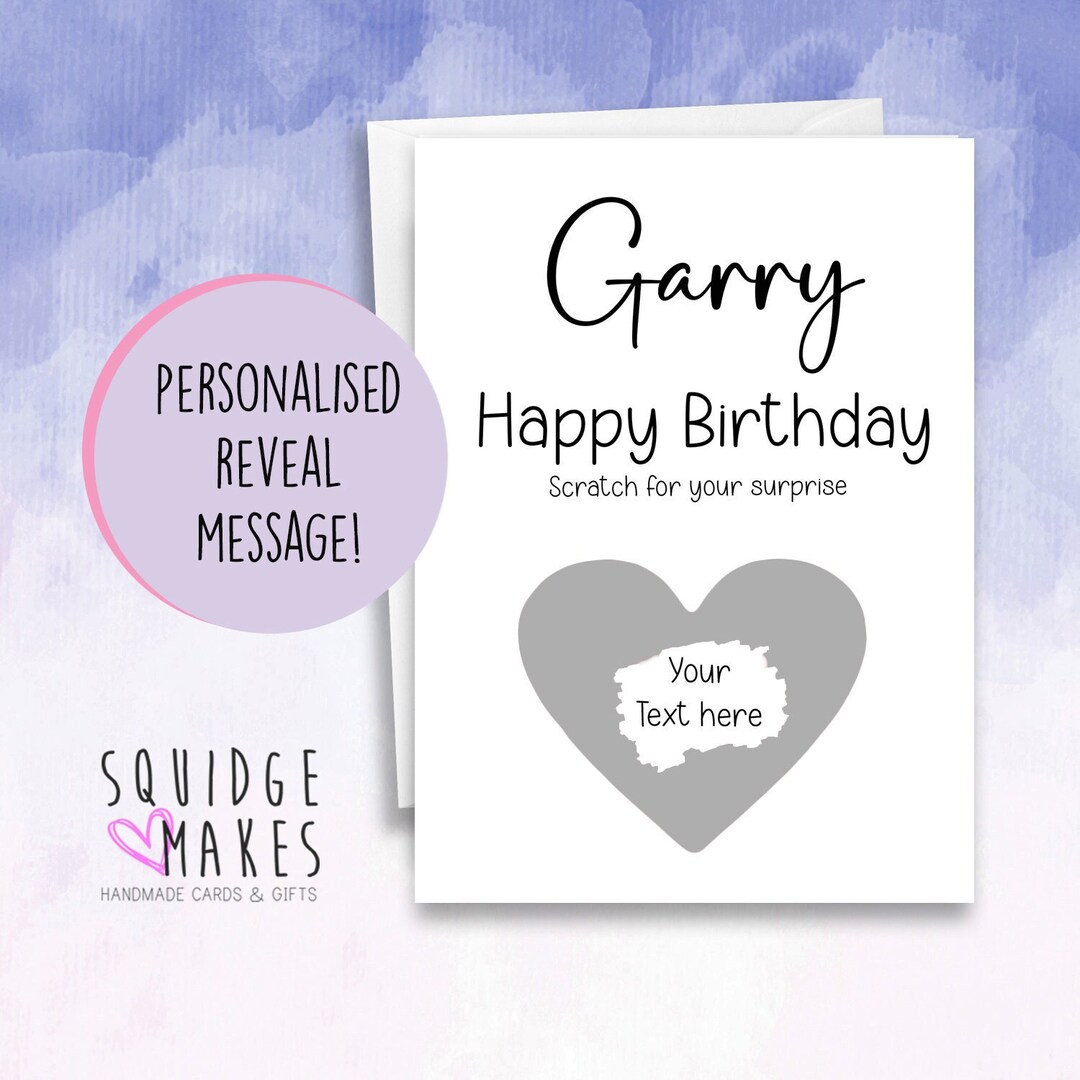 Personalised Happy Birthday Scratch Card Birthday Surprise - Etsy