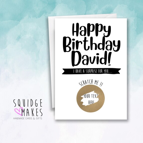 Personalised Birthday scratch off card reveal surprise | Etsy