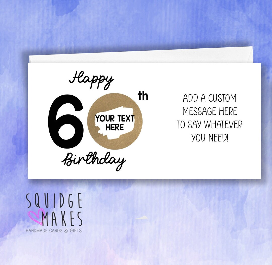 60th Birthday Gift Voucher, 60th Birthday Card, Gold Scratch Card Gift ...