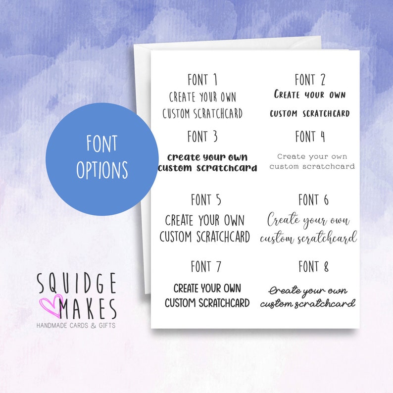 Create Your Own Card Personalised Scratch Card Custom - Etsy UK