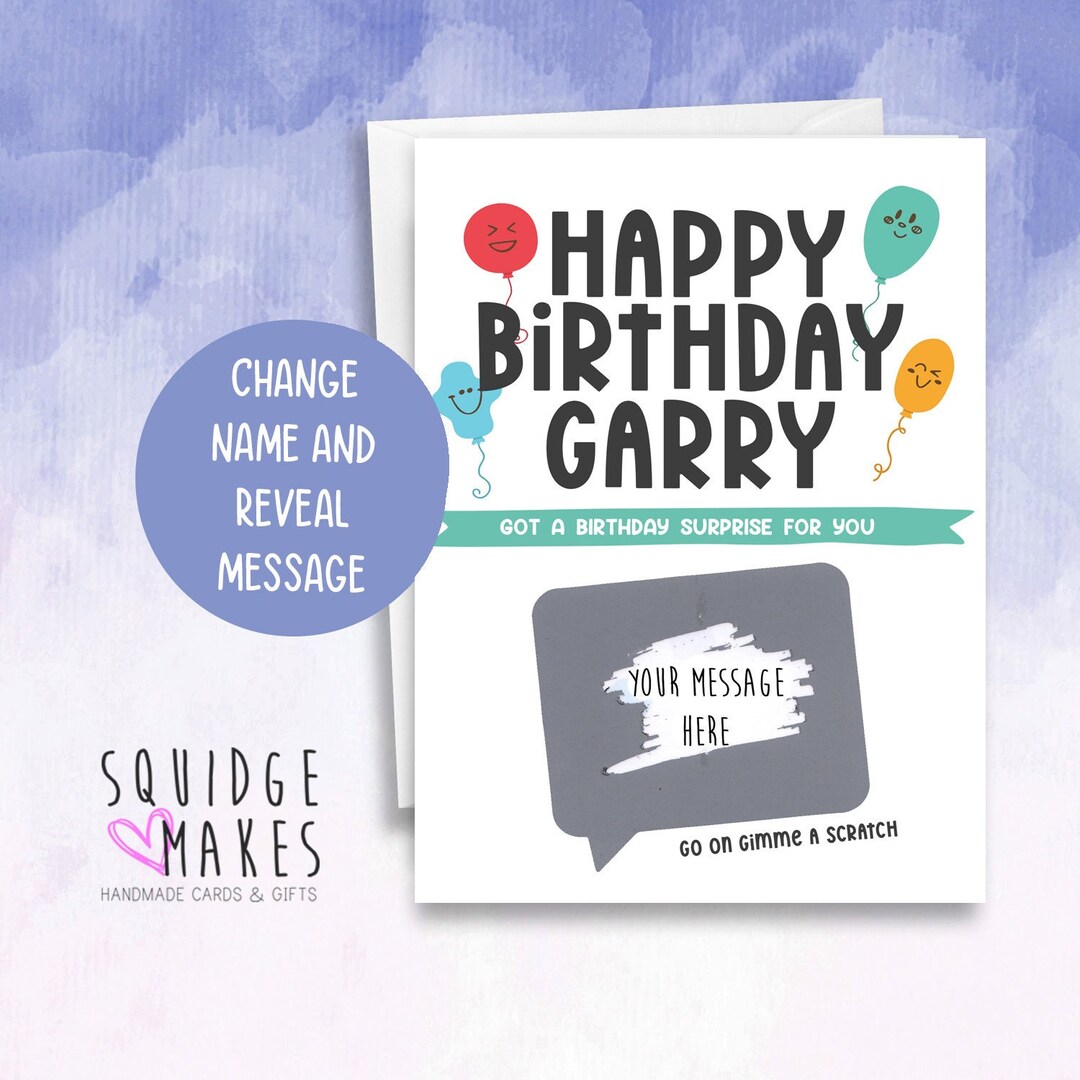 Personalised Happy Birthday Scratch Card Birthday Scratch - Etsy