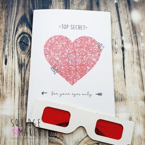 Secret Surprise Message Hidden Glasses Reveal Card Naughty Message Card ...