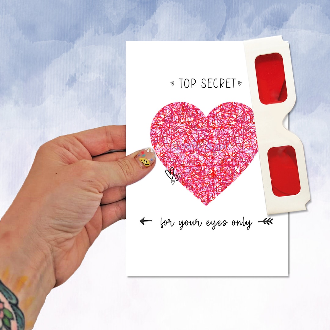 Surprise Message Reveal Glasses Card * Personalised Reveal * 3d Glasses ...