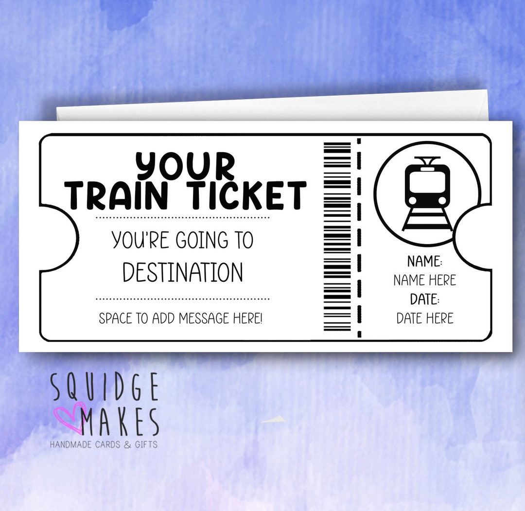 Personalised Boarding Pass Surprise Trip Reveal Gift Faux Fake Train ...
