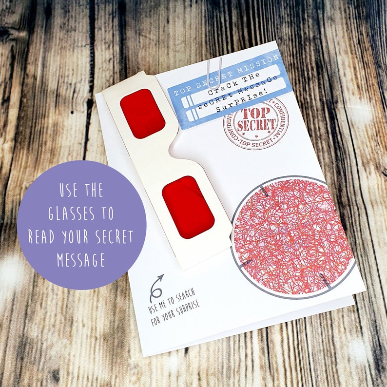 Surprise Message Reveal Glasses Card Personalised Reveal - Etsy
