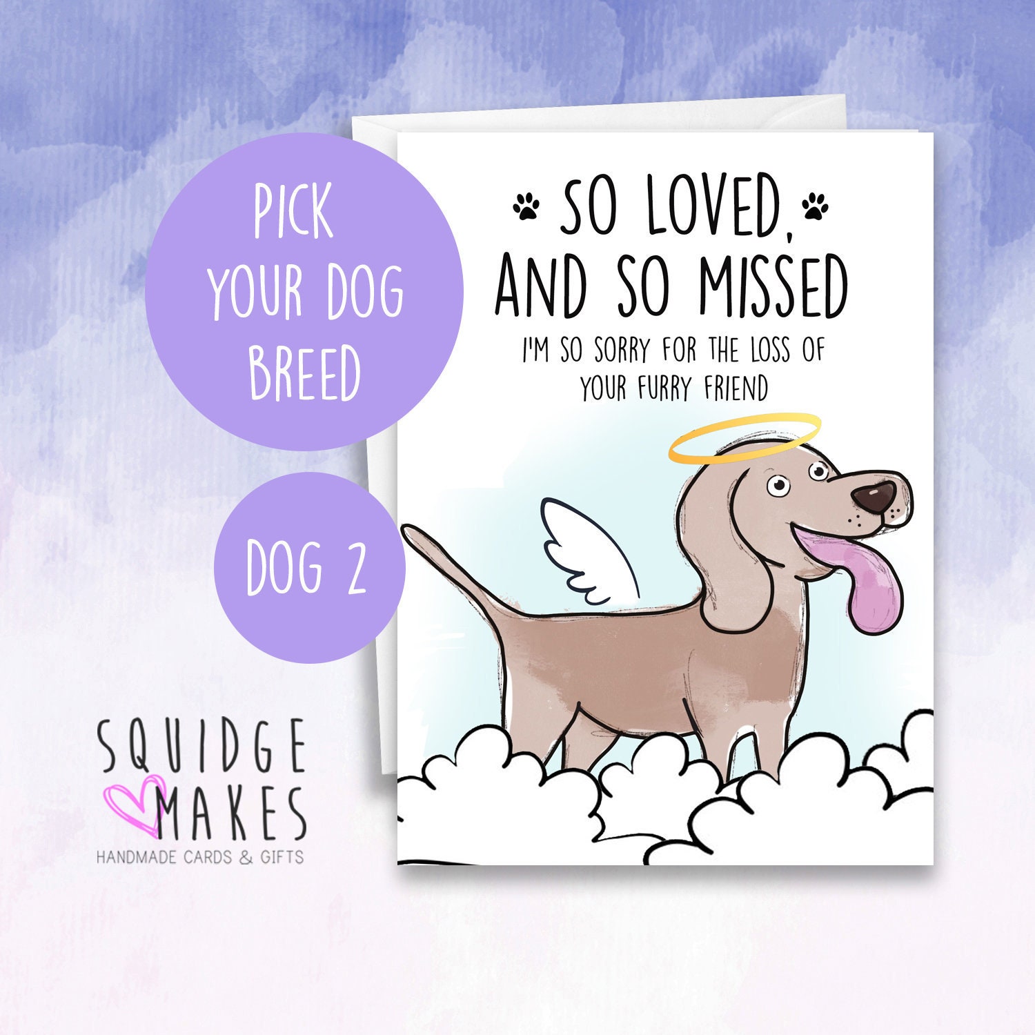 Loss of Dog Card Dog Bereavement Dog Sympathy Card Dog | Etsy