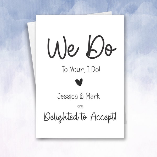 Wedding Evening Acceptance Greetings Card - Etsy UK