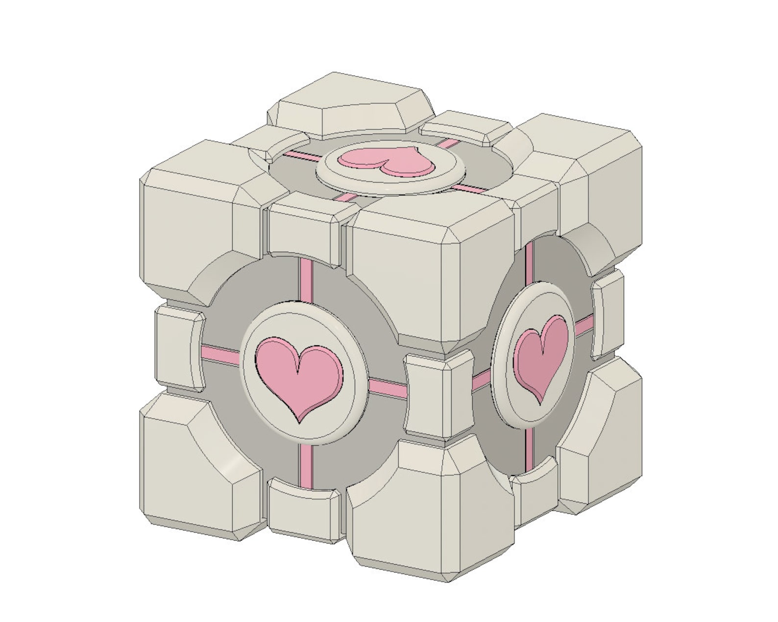 Portal Weighted Companion Cube Box - STL Files for 3D Printing - Etsy