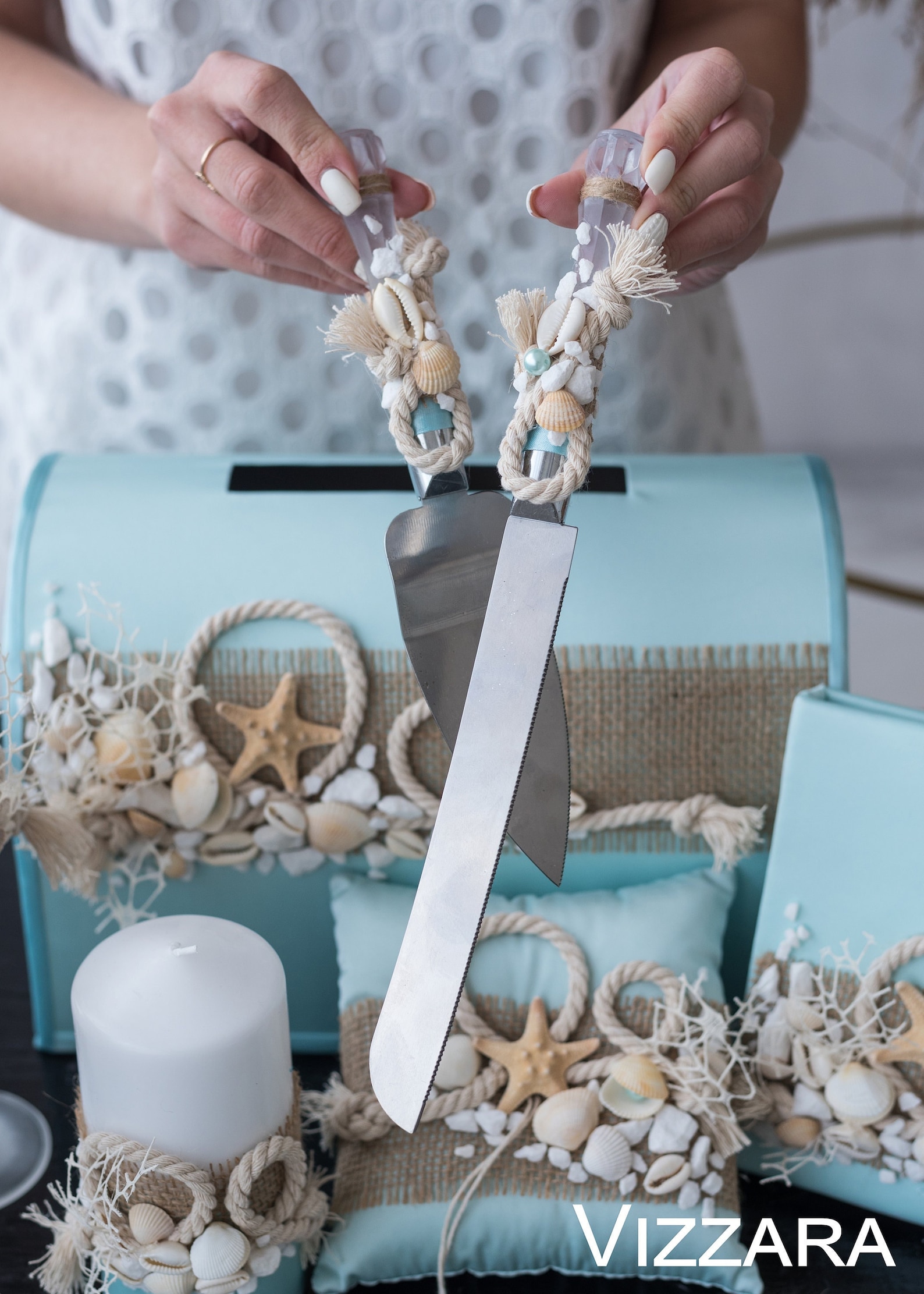 Cake Server Beach Wedding, Personalized, Cake Cutting Set Rustic, Cake ...