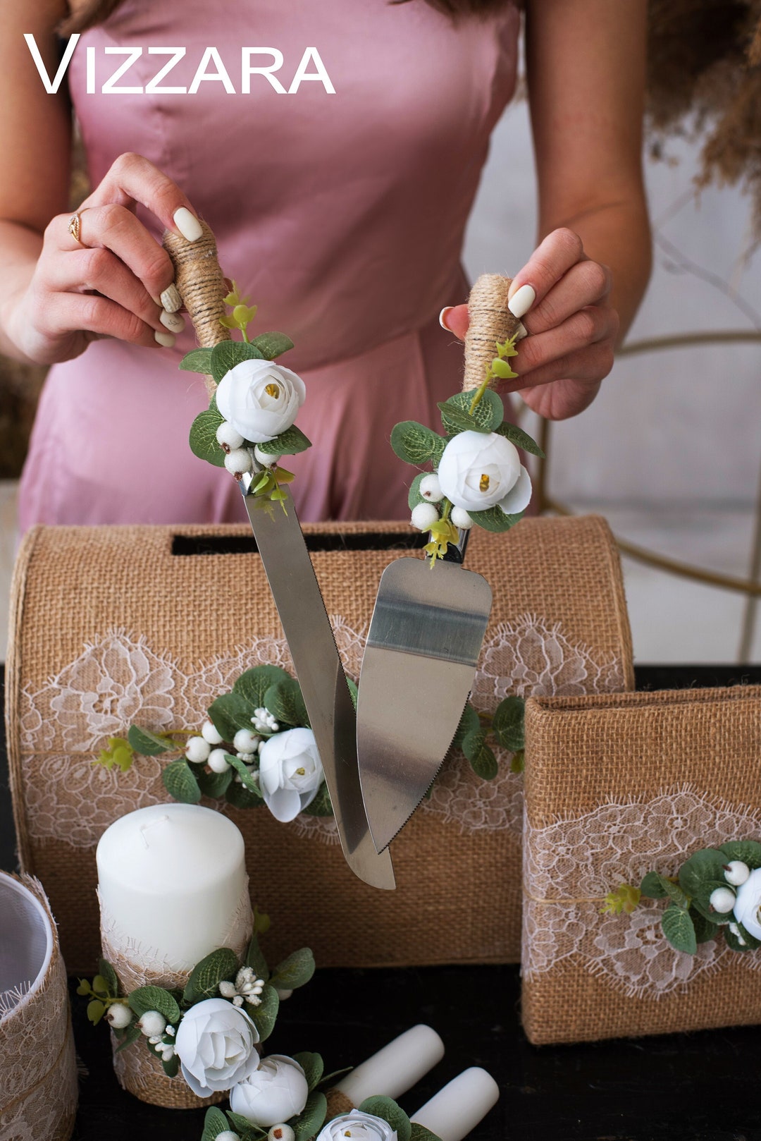 Cake Server Rustic Wedding, Personalized, Wedding Cake Server Boho ...