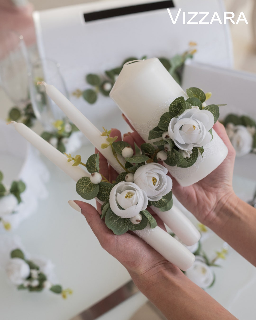 Unity Candle Set of 3 Rustic Wedding, Personalized, Wedding Candles ...