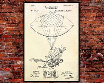 Flying Machine Poster - Etsy
