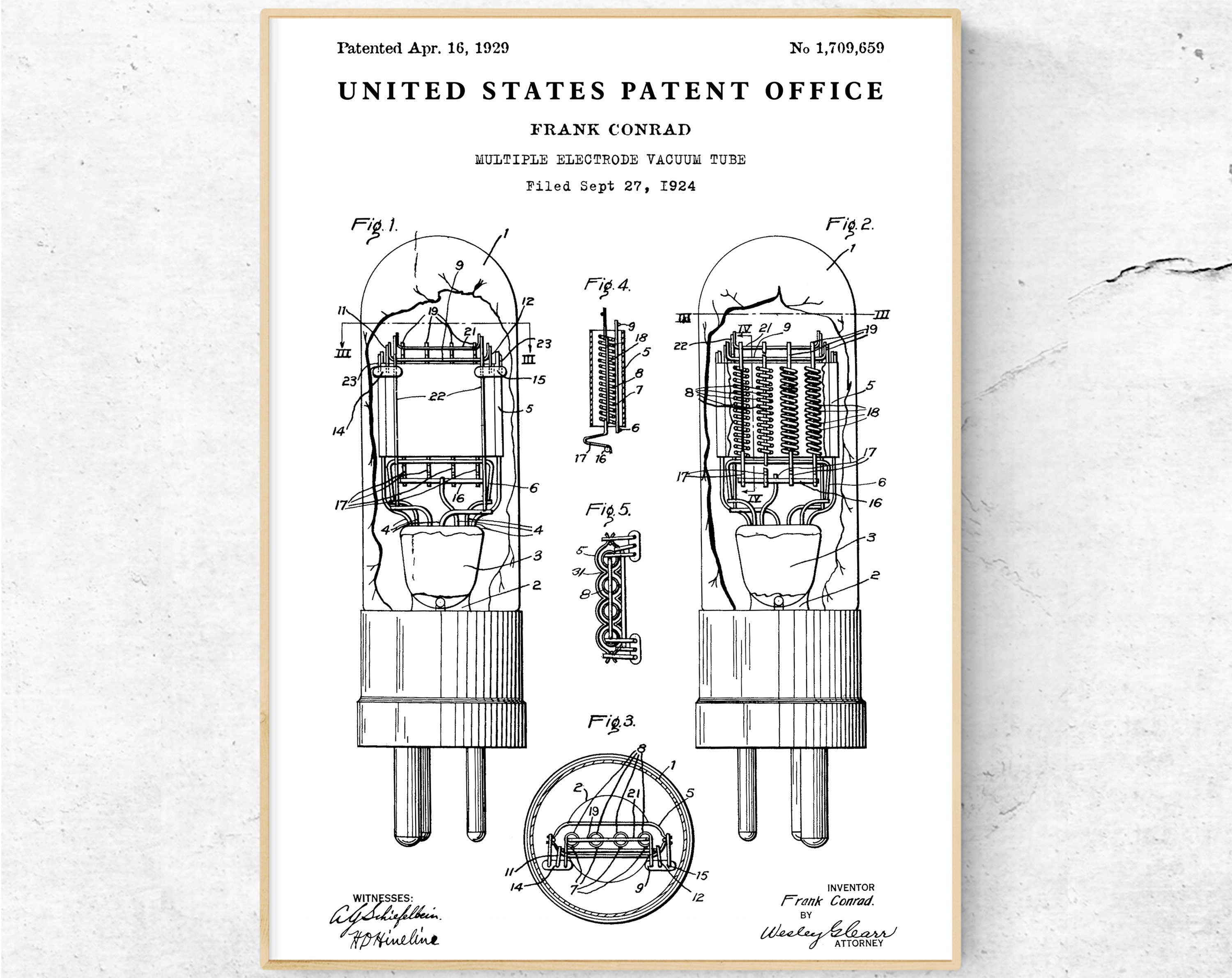 Vacuum Tube 1929 Patent Print. Radionics Lamp Inventions - Etsy