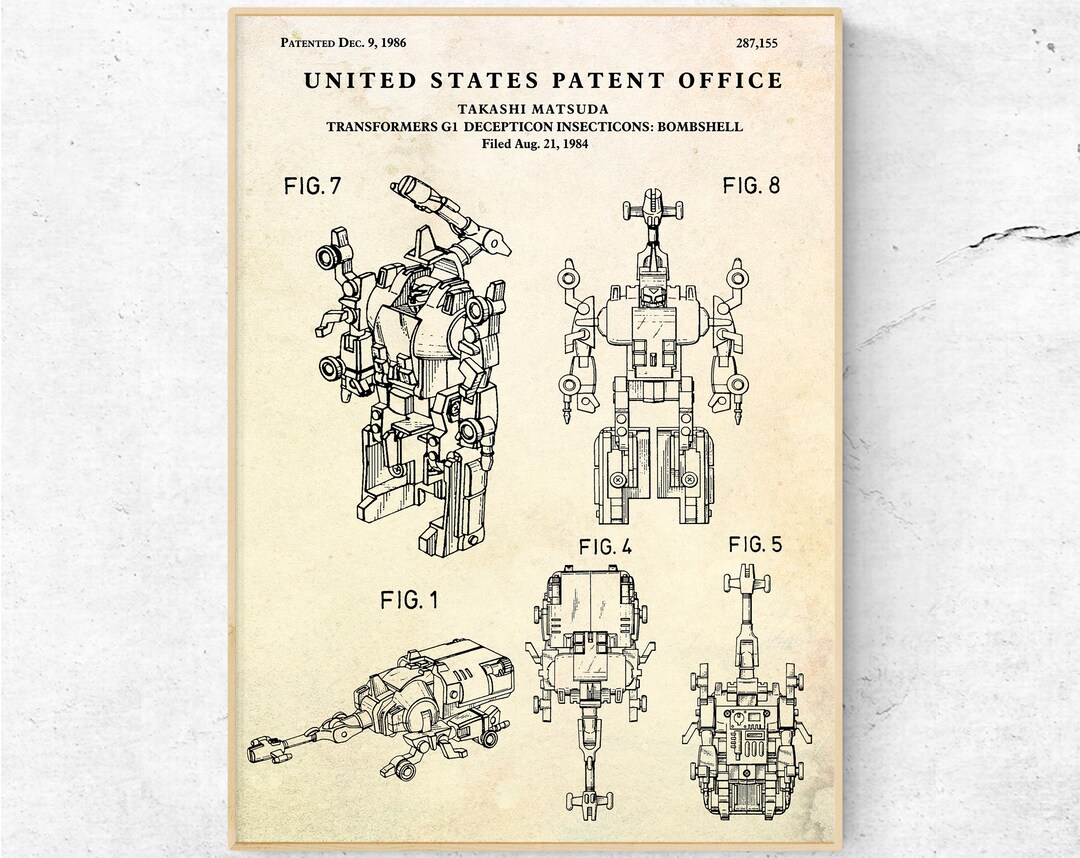 Decepticon Bombshell Poster. Toys Wall Decor, G1 Patent Print ...