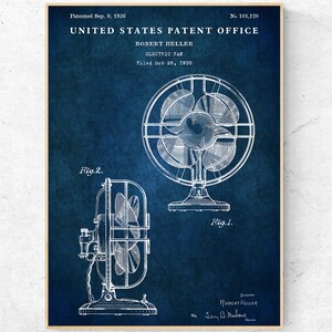 Electric Fan 1936 Patent Print. Air Ventilation Inventions Blueprint ...