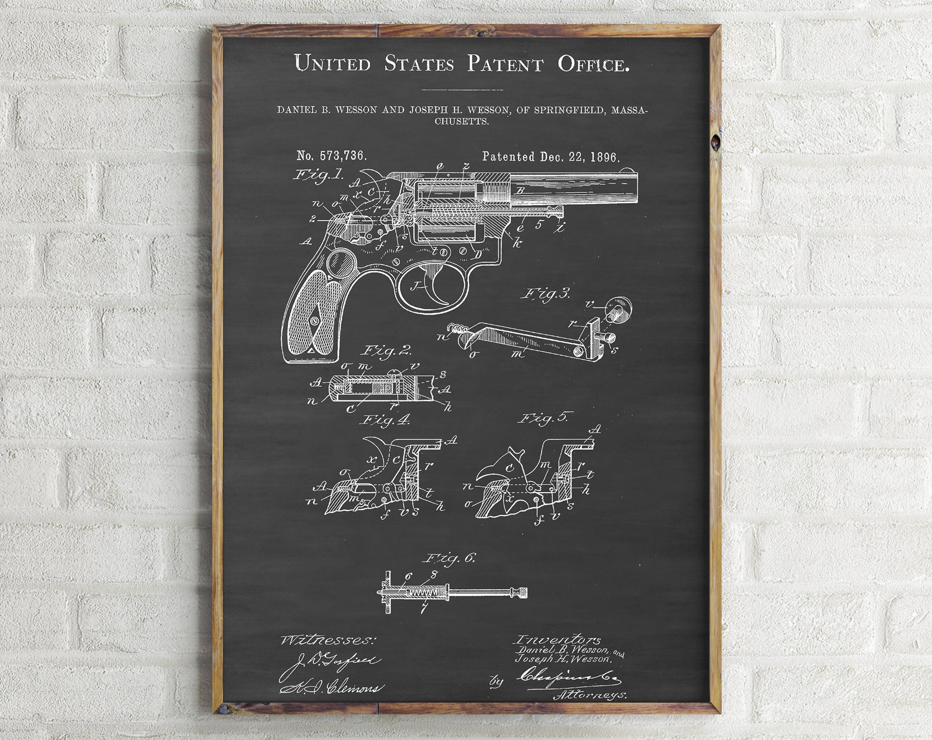 Wesson Revolver Patent Revolver Patent Art Revolver Print - Etsy