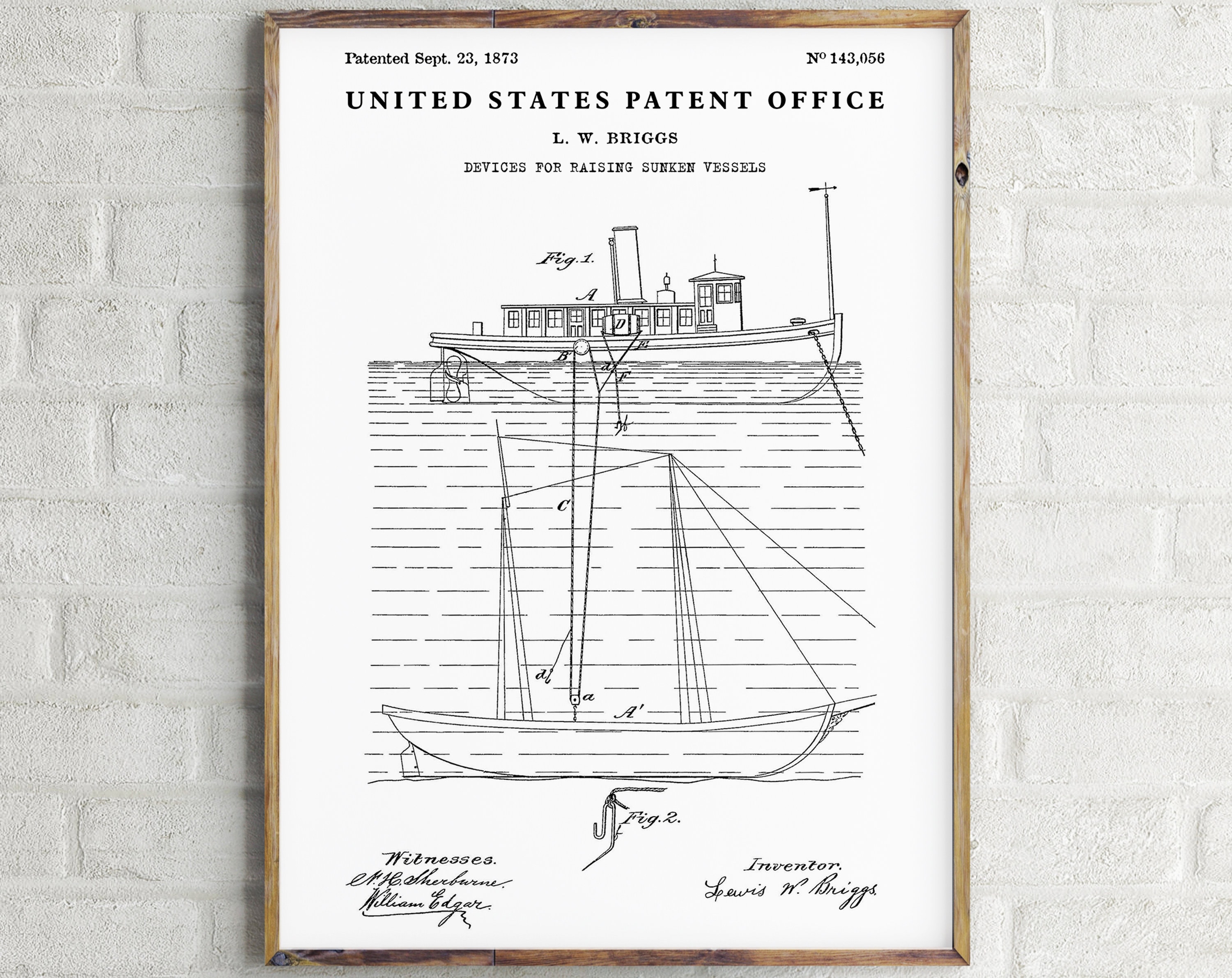 Vintage Nautical Wall Art. Salvage Ship Patent Print. Boat | Etsy