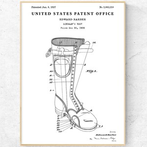 Lineman's Boot 1981 Patent Print. Lineman Wall Art, Vintage Inventions ...