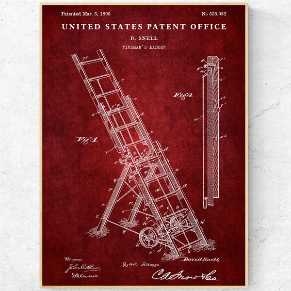 Firefighter Blueprint Poster - Etsy