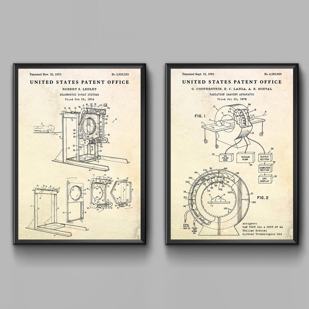 CT Scan Machine Patent Wall Art. Radiology Inventions Diagnostic ...