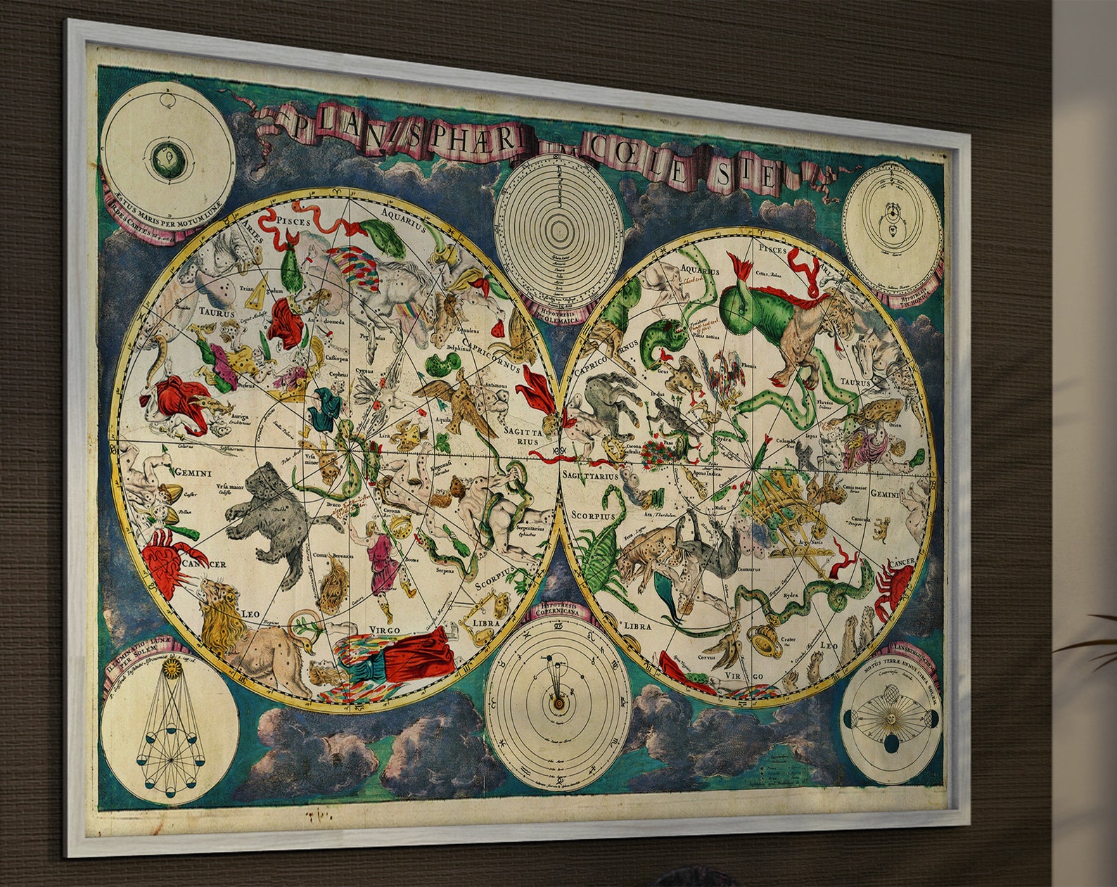 Celestial Planisphere Astrology Poster. Ancient Map Wall Art - Etsy