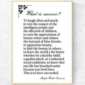 What is Success, Ralph Waldo Emerson Quote. to Laugh Often and Much ...