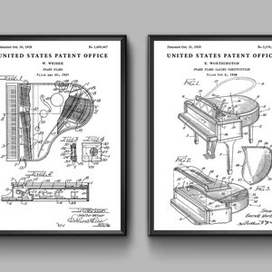 Grand Piano Patent Wall Art. Music Instrument Inventions Blueprint ...