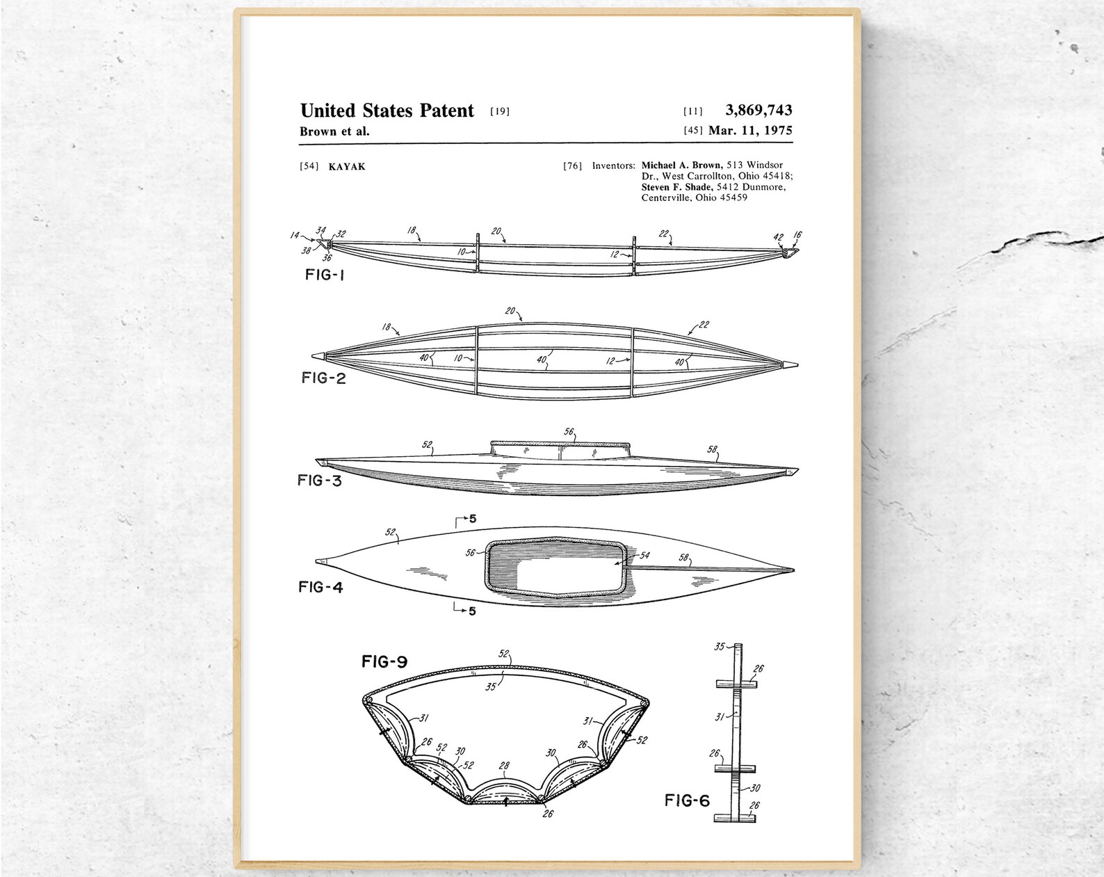 Kayak Patent Print. Arctic Boat Blueprint Poster. Vintage | Etsy