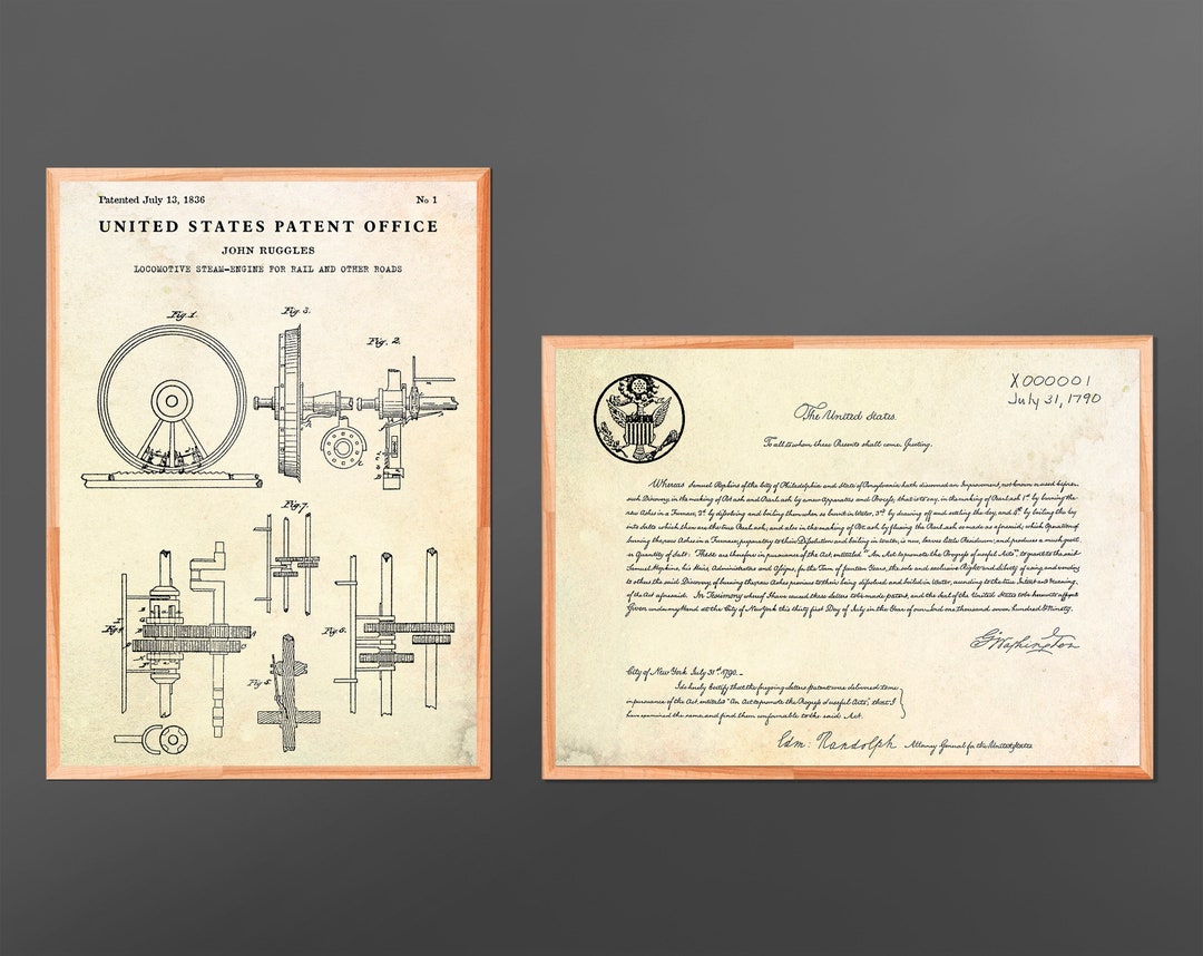 The Very First US Patent Wall Art. History of Inventions, Blueprint ...