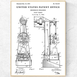 Power Hammer 1902 Patent Print. Mechanical Engineering Gift ...