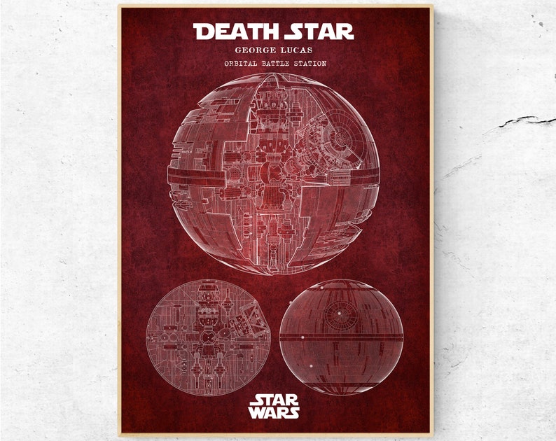 Death Star Schematic Patent Print. Orbital Battle Station Blueprint ...
