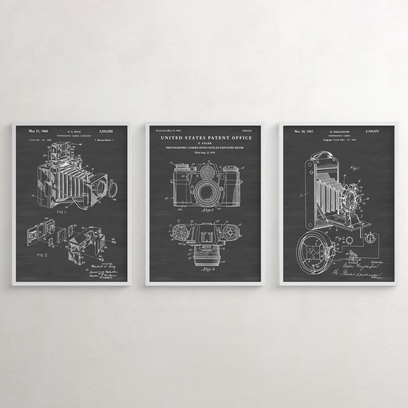 Photography Camera Patent Poster, Photo Studio Vintage Wall Art ...
