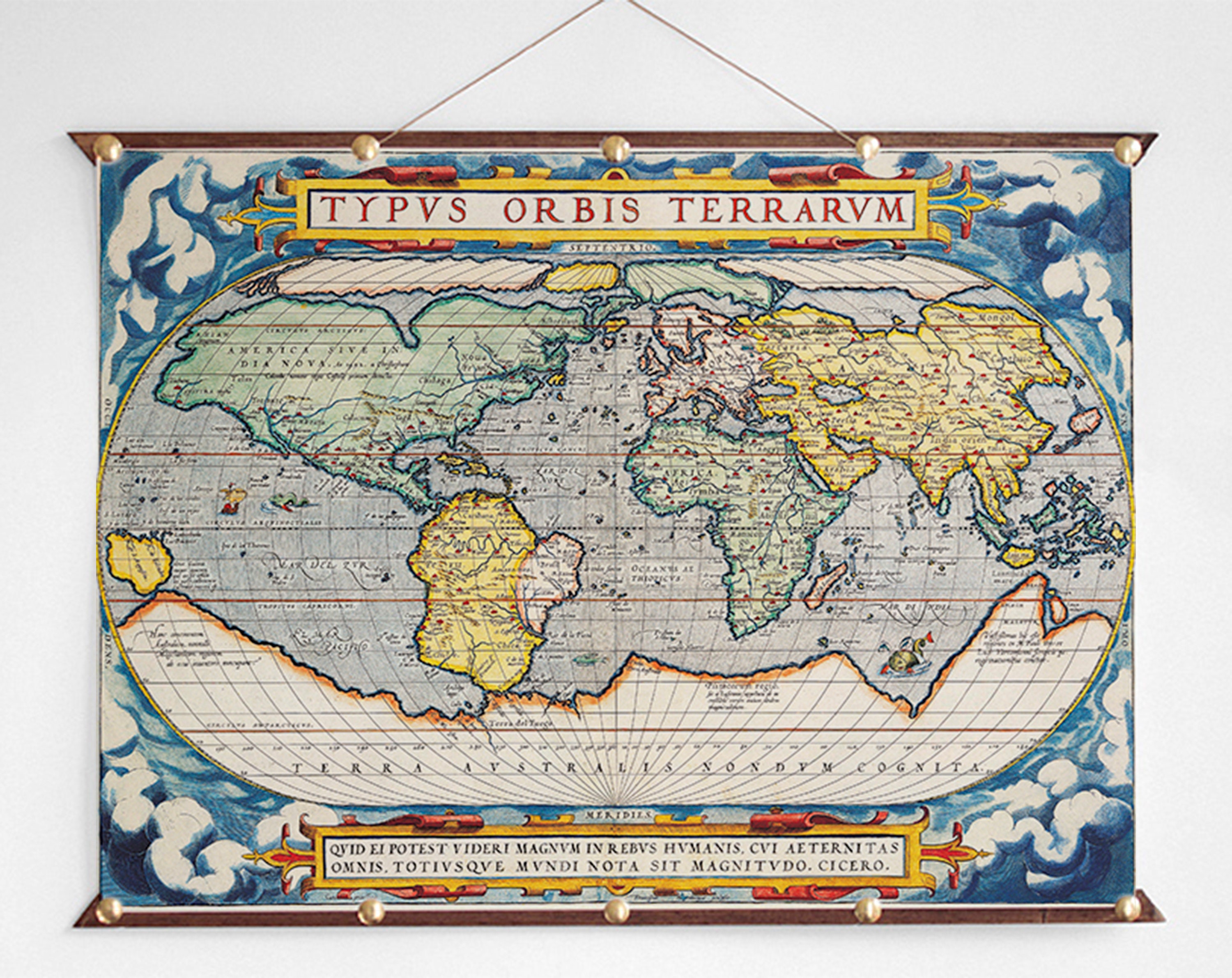 Vintage Map of World Poster Antique Map Print Ancient - Etsy