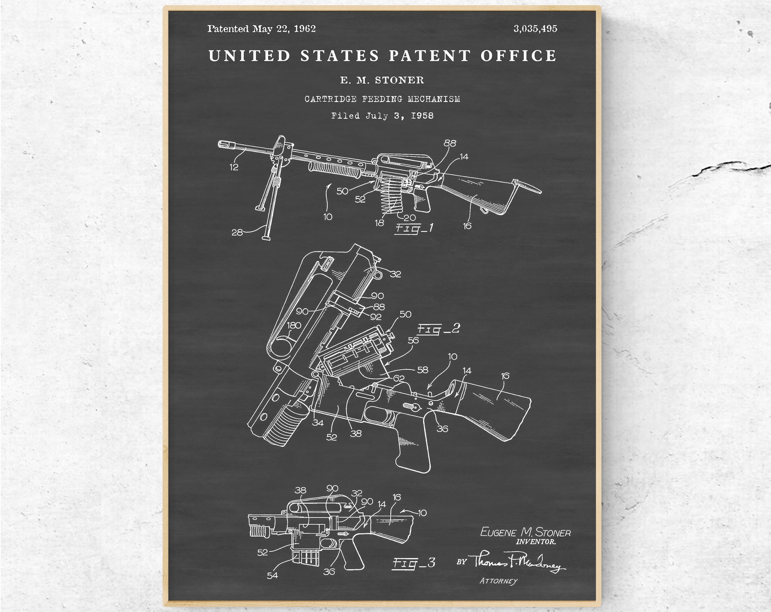 Machine Gun Patent Poster. Firearm Art Print. Gun Blueprint | Etsy