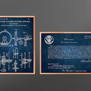 The Very First US Patent Wall Art. History of Inventions, Blueprint ...