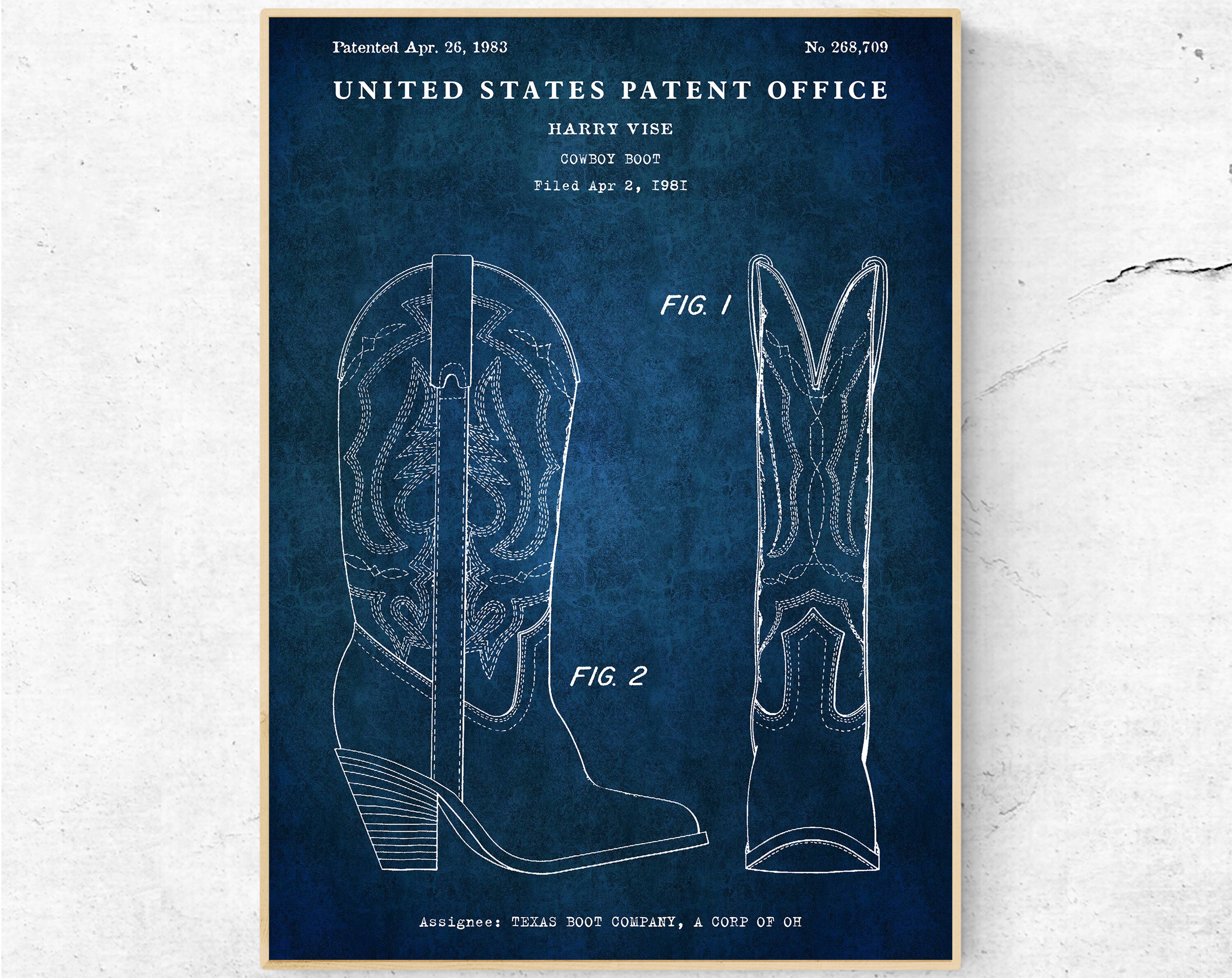 Cowboy Boot Patent Print. Western Decor, Cowboy Gift, Wild West Wall ...