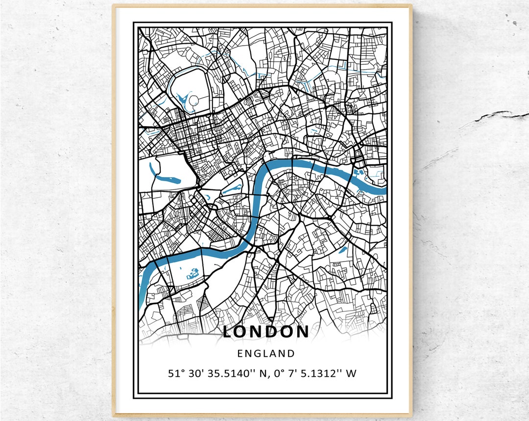 London England Map Print, Modern Map Wall Art, UK Travel Gift Poster - Etsy