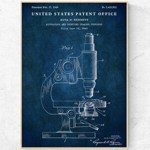 Microscope 1948 Patent Print. Forensic Science Decor, Medical Research ...