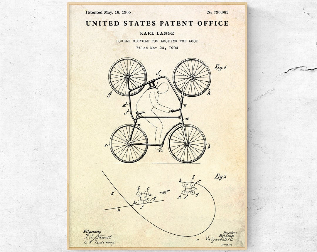 Weirdest Bike Innovation: Double Bicycle 1905 Patent Art Print ...