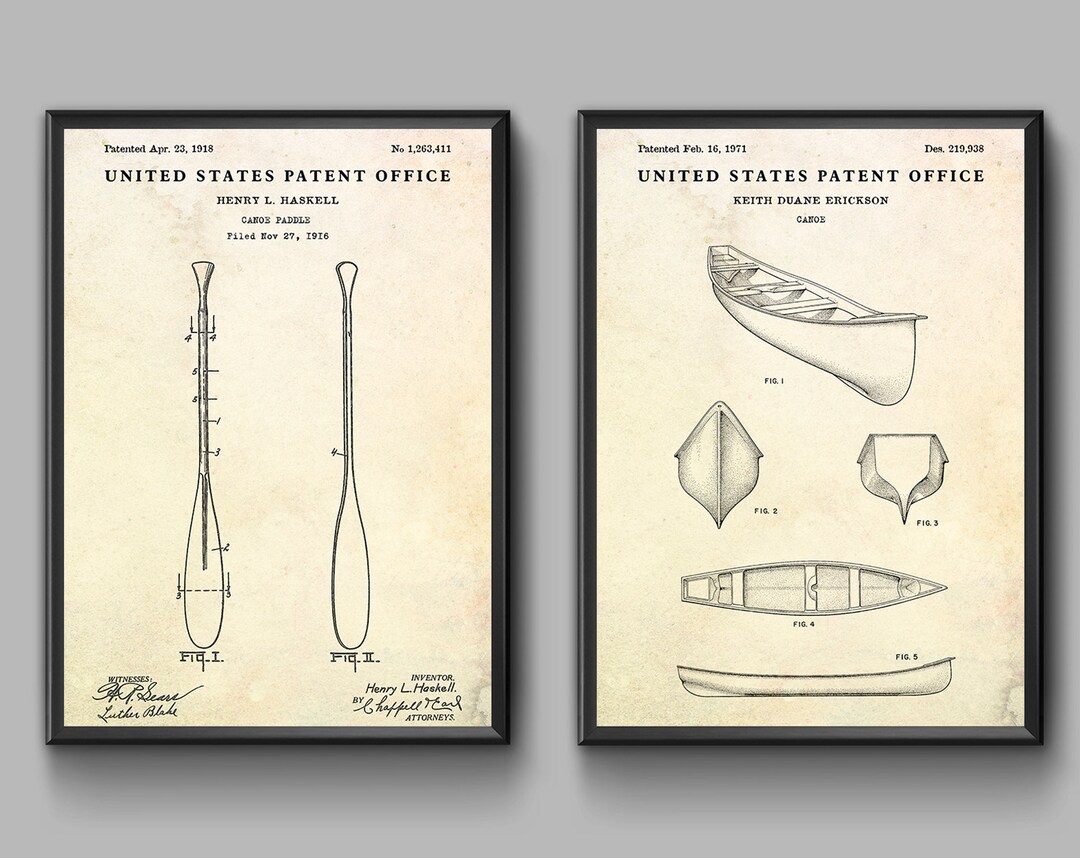 Canoeing Art: Canoe & Paddle Patent Posters. Rowing Poster, Rower ...
