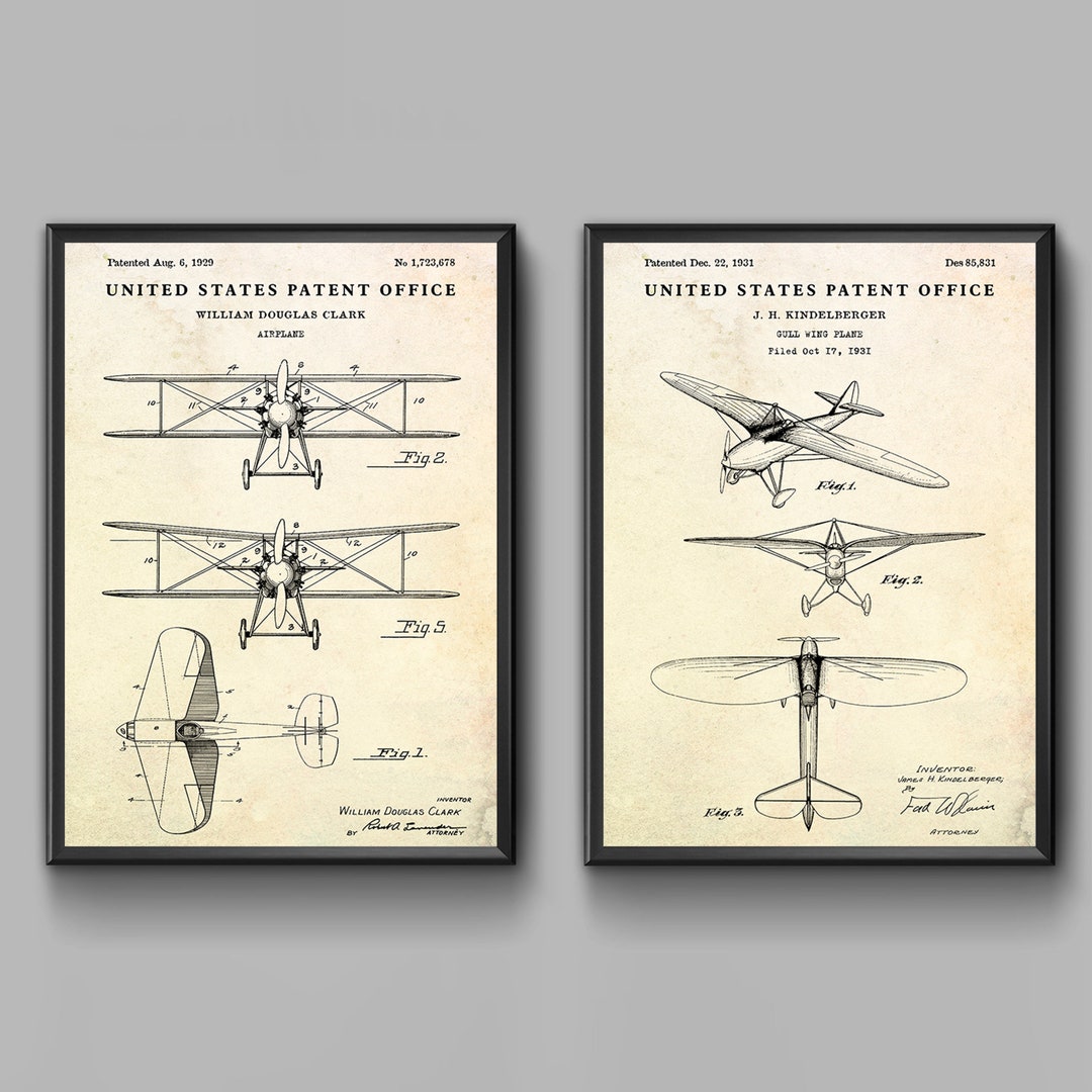 Douglas Airplane Patent Wall Art, Aircraft Inventions Aviation ...